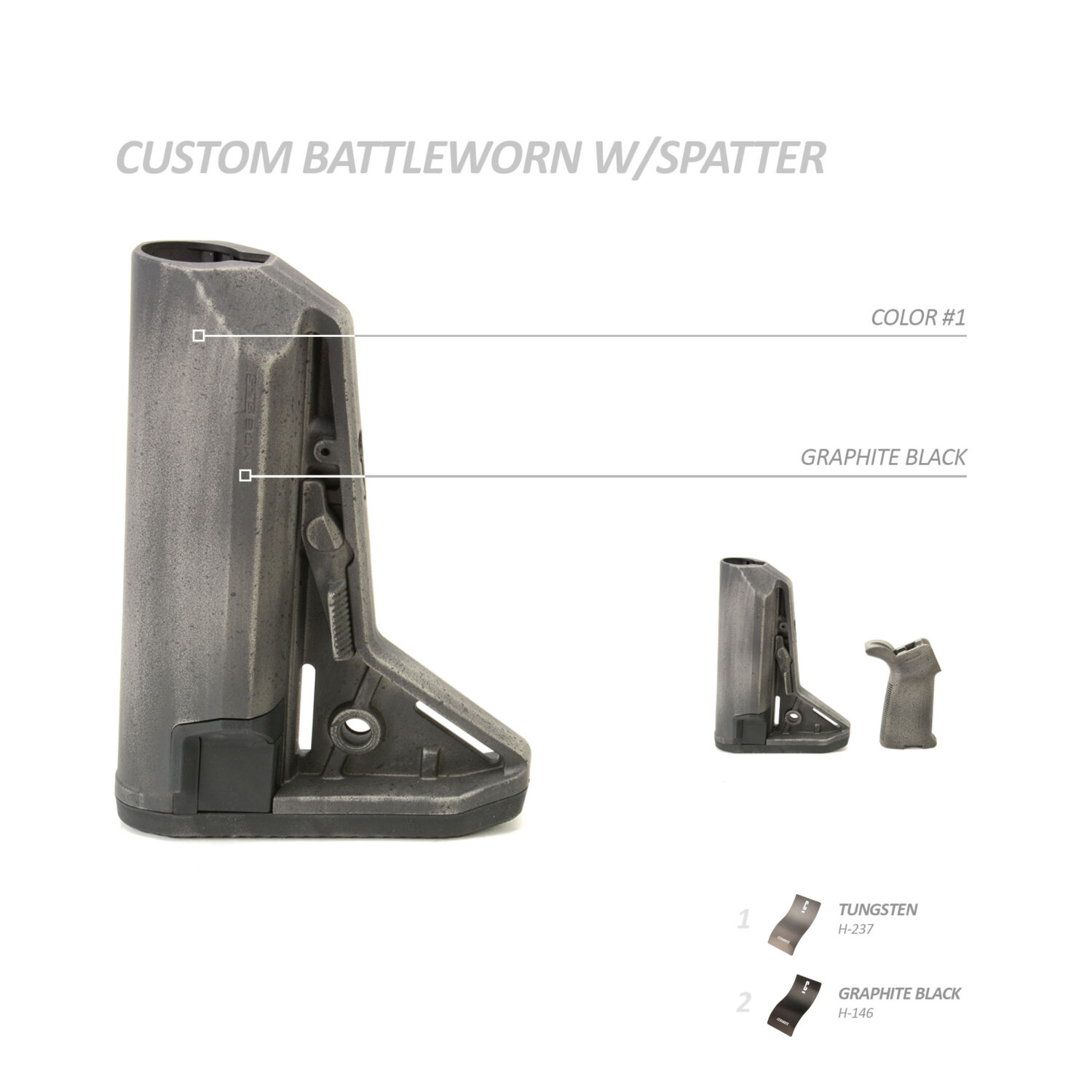 ADD Custom Cerakote to Stock and Grip - (Battleworn)