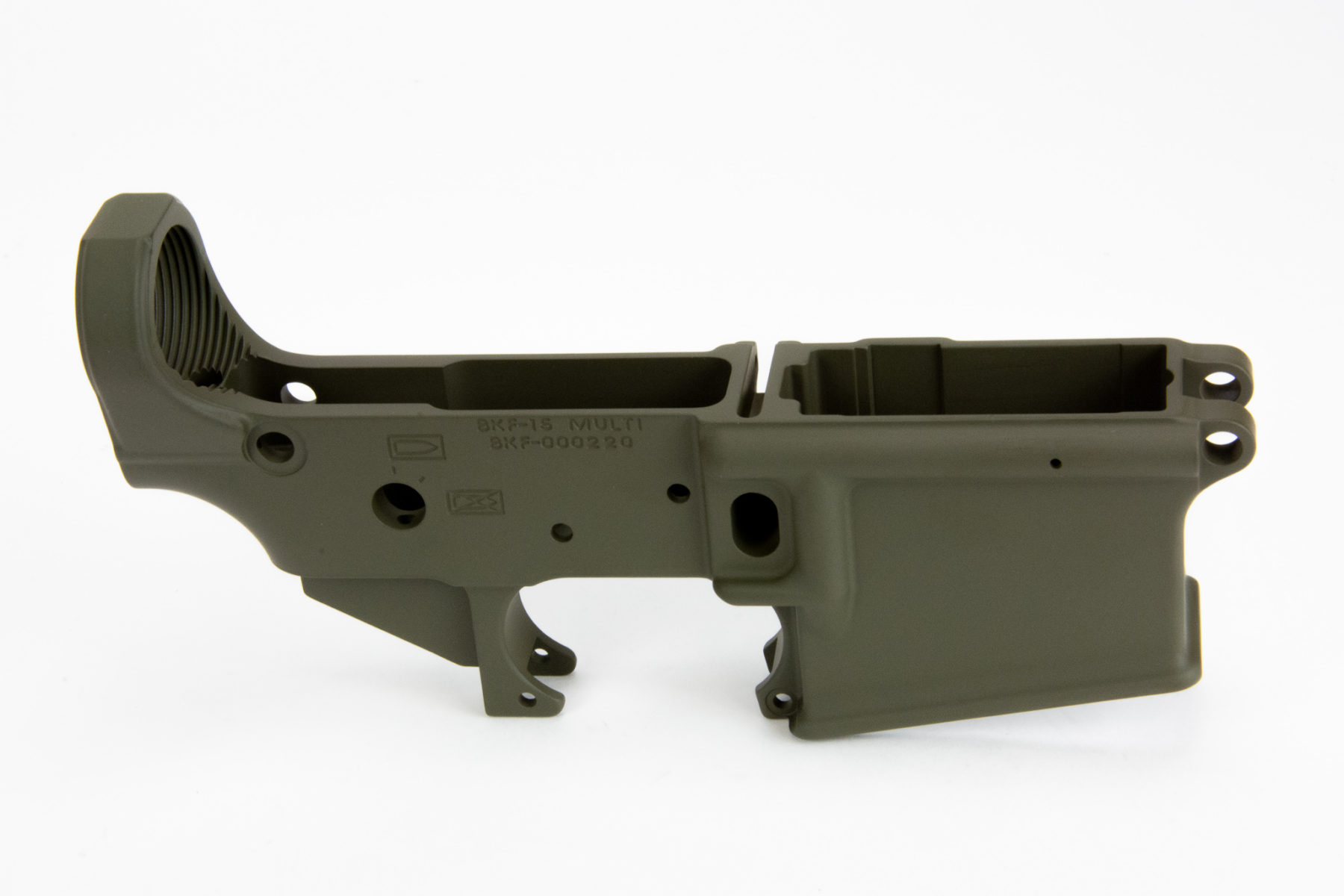 BKF AR15 Stripped Lower Receiver (No logo) - OD Green Cerakote