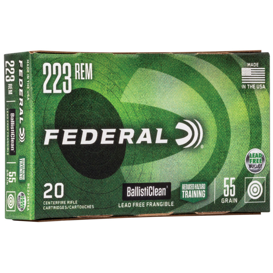 Federal, Ballisticlean, 223 Remington, 55 Grain, Frangible, 20 Round ...