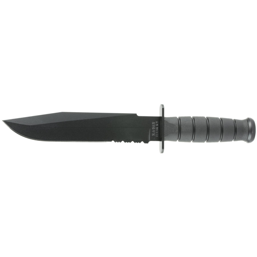 KABAR, Fighter, Fixed Blade Knife, 8", 1095 Cro-Van/Black, Kraton G ...