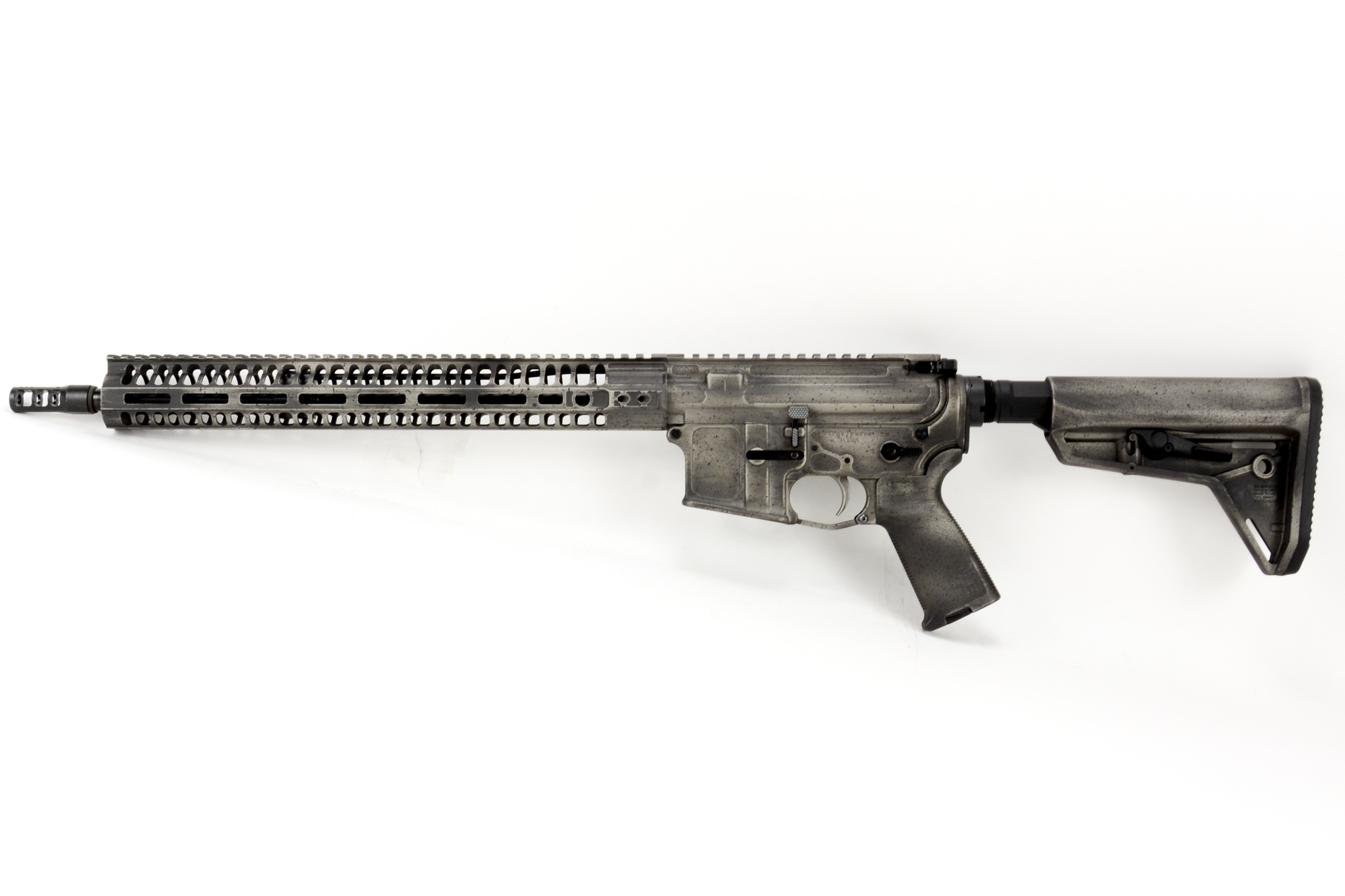 BKF M4 MOD-1 M4 16" Pencil 1/8 Twist 223 Wylde Rifle - Titanium Battleworn