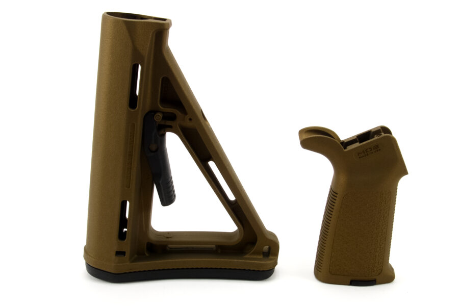Magpul Moe Carbine Stock Mil-spec and MOE Grip Combo - Burnt Bronze ...