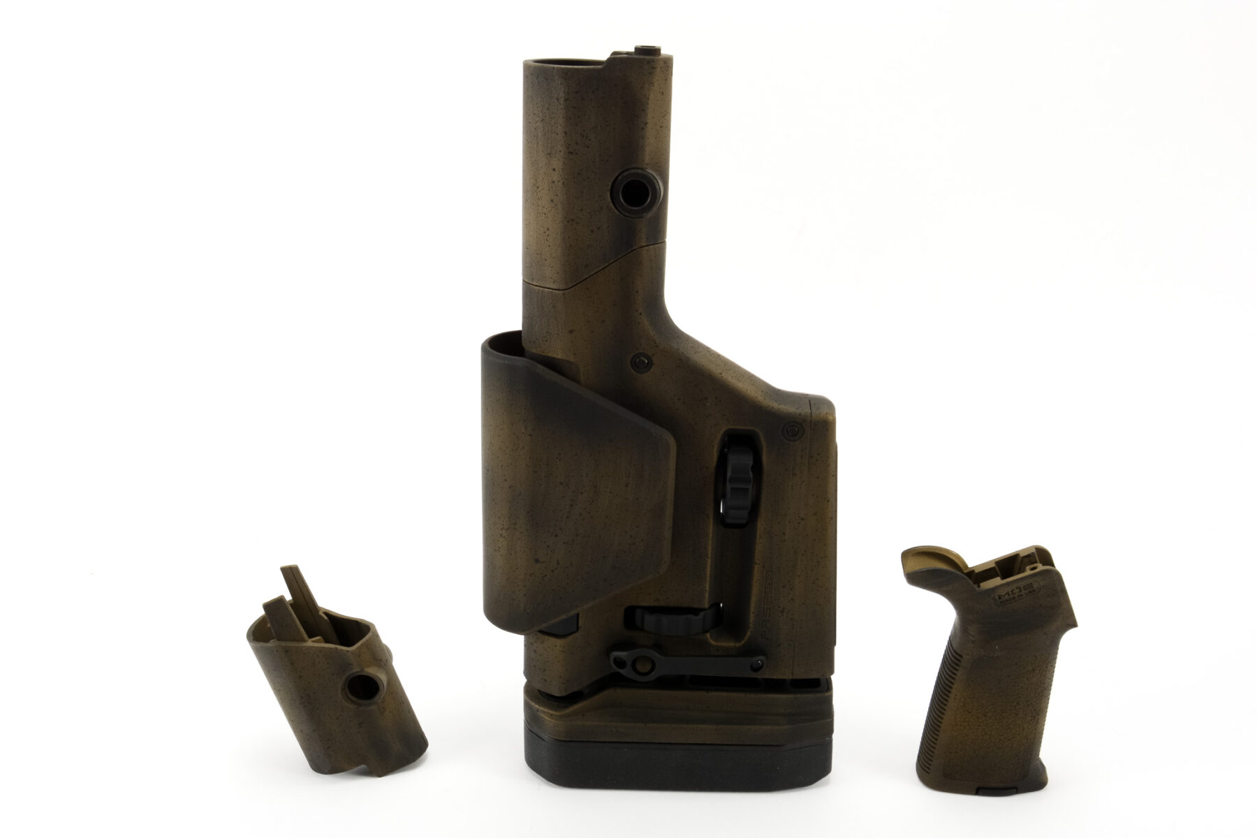 Magpul PRS Rifle Stock Mil-spec and MOE Grip Combo - Bronze Battleworn ...