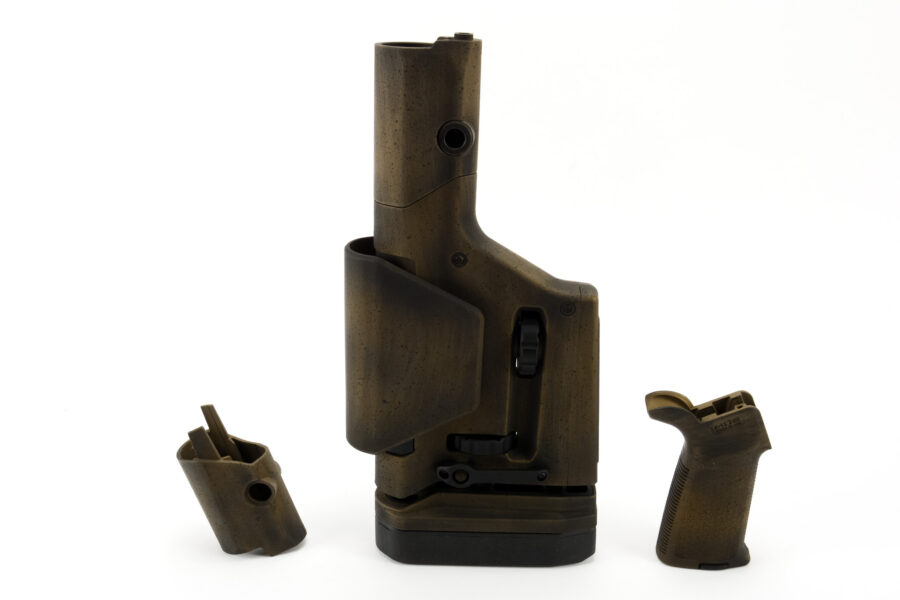 Magpul PRS Rifle Stock Mil-spec and MOE Grip Combo - Bronze Battleworn ...