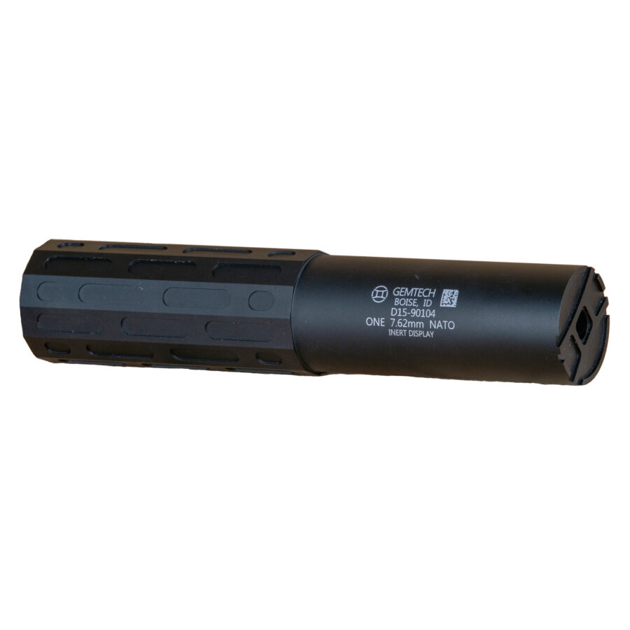 Gemtech ONE Rifle Suppressor 7.62MM High-Temp Black Cerakote Finish