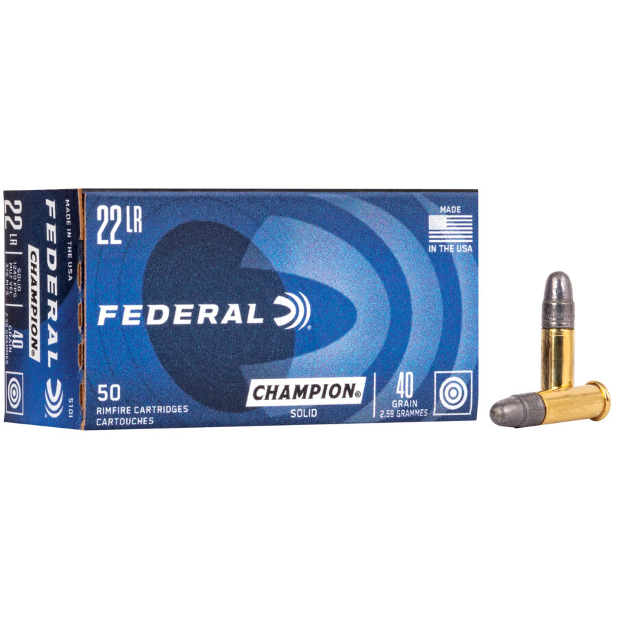 Federal, Champion, 22LR, 40 Grain, Solid, 50 Round Box Federal 12 Gauge ...