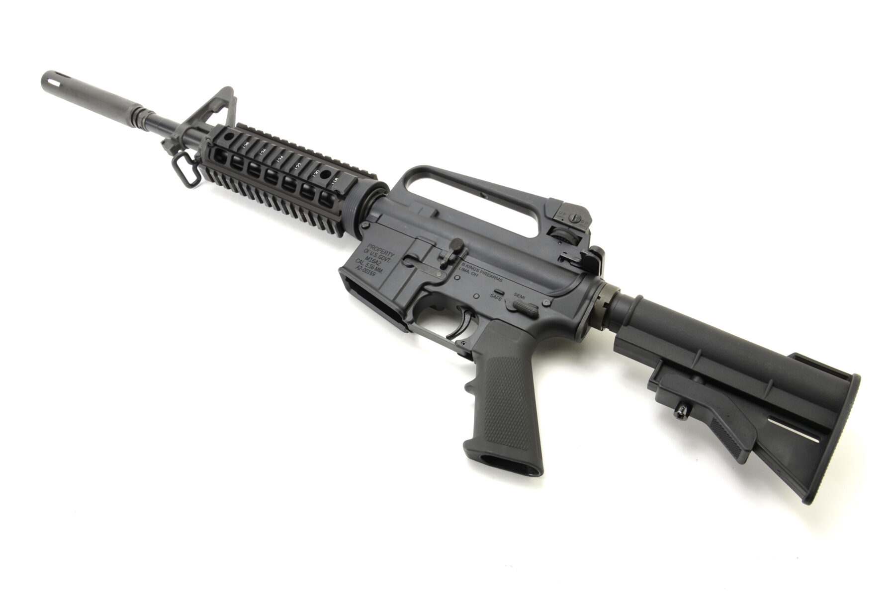 BKF M16A2 Chrome Lined Phosphate 11.5" 1/7 Twist 5.56 Nato Quad-Rail ...