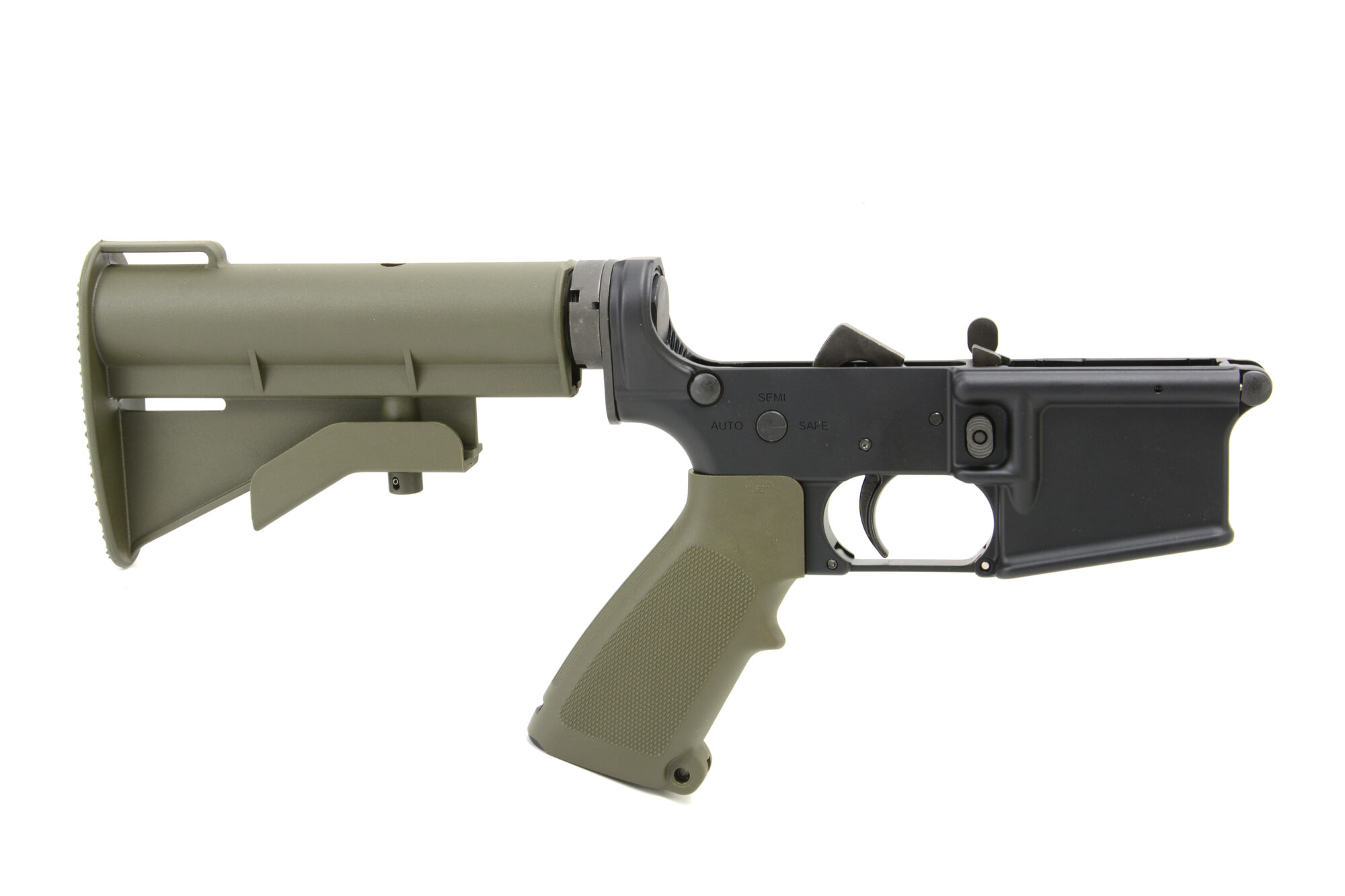 BKF M16A1 Complete CQB Lower Receiver OD Green Stock and Grip - Black ...