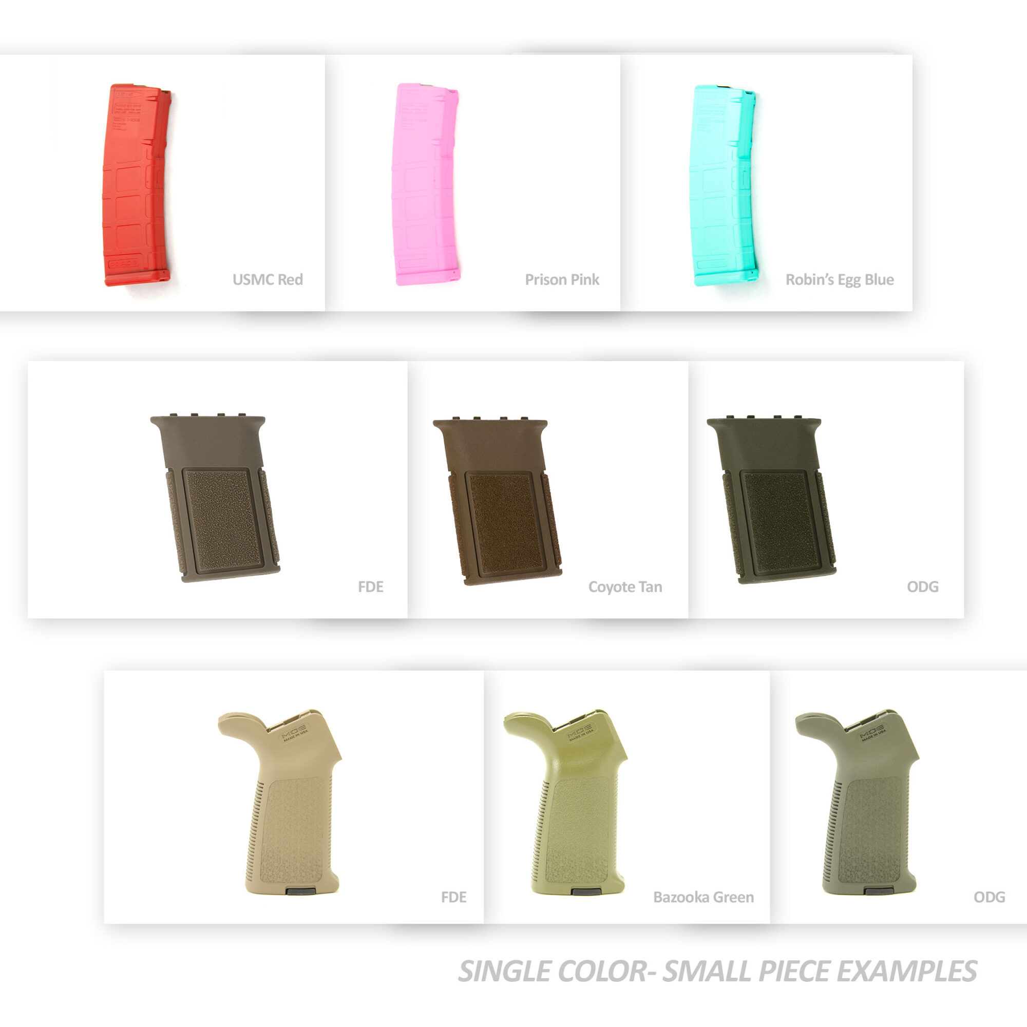 ADD Custom Single Color Cerakote - 1 Small piece (PMAG, Pistol Grip ...